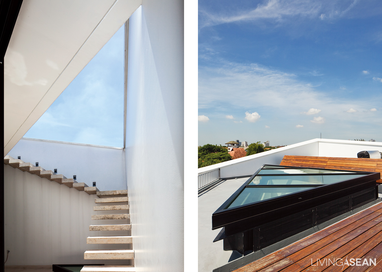 Baan Moom: Modern House with Triangular-Shaped Design / Living Asean