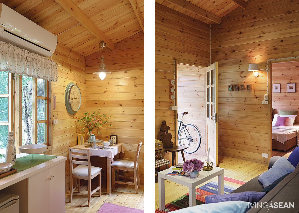 A Little Wood Cabin Nestled in the Lush Green Countryside / Living Asean