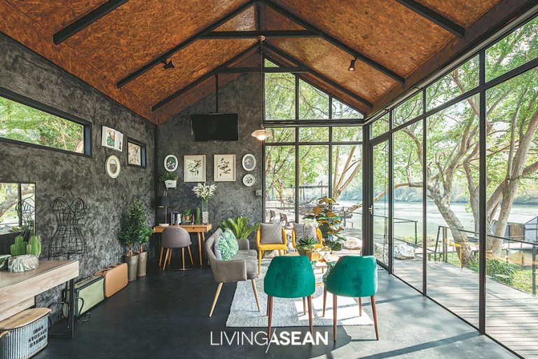 Mountains, River, Shady Trees and a Riverside Home / Living Asean