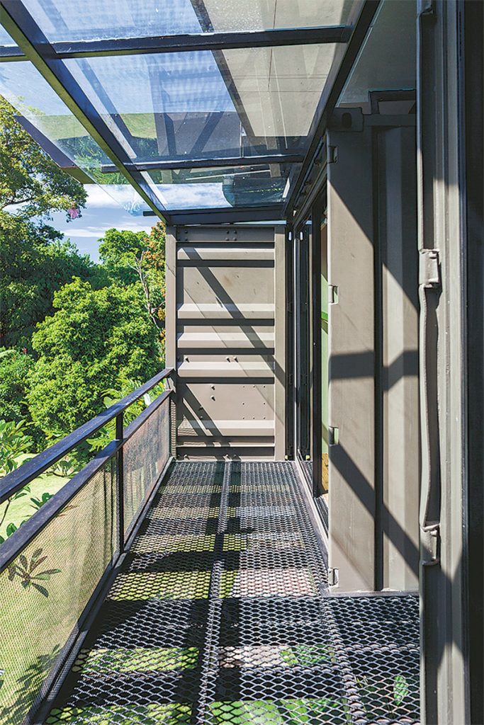Inspiring Container Home with a Tropical Garden View / Living Asean