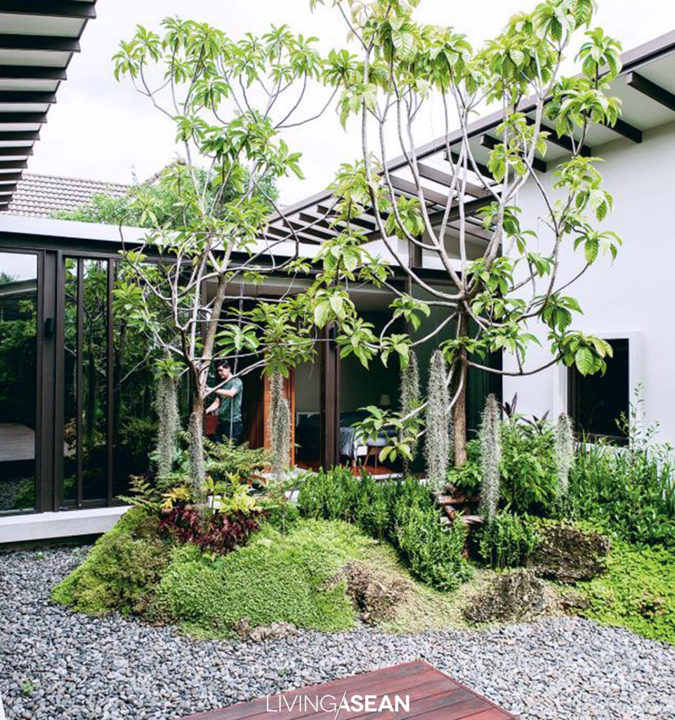 A Naturally Peaceful Single-Storey Home / Living Asean