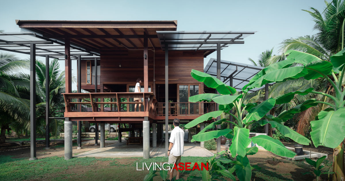 A Wooden House amid the Lush Coconut Groves / Living Asean