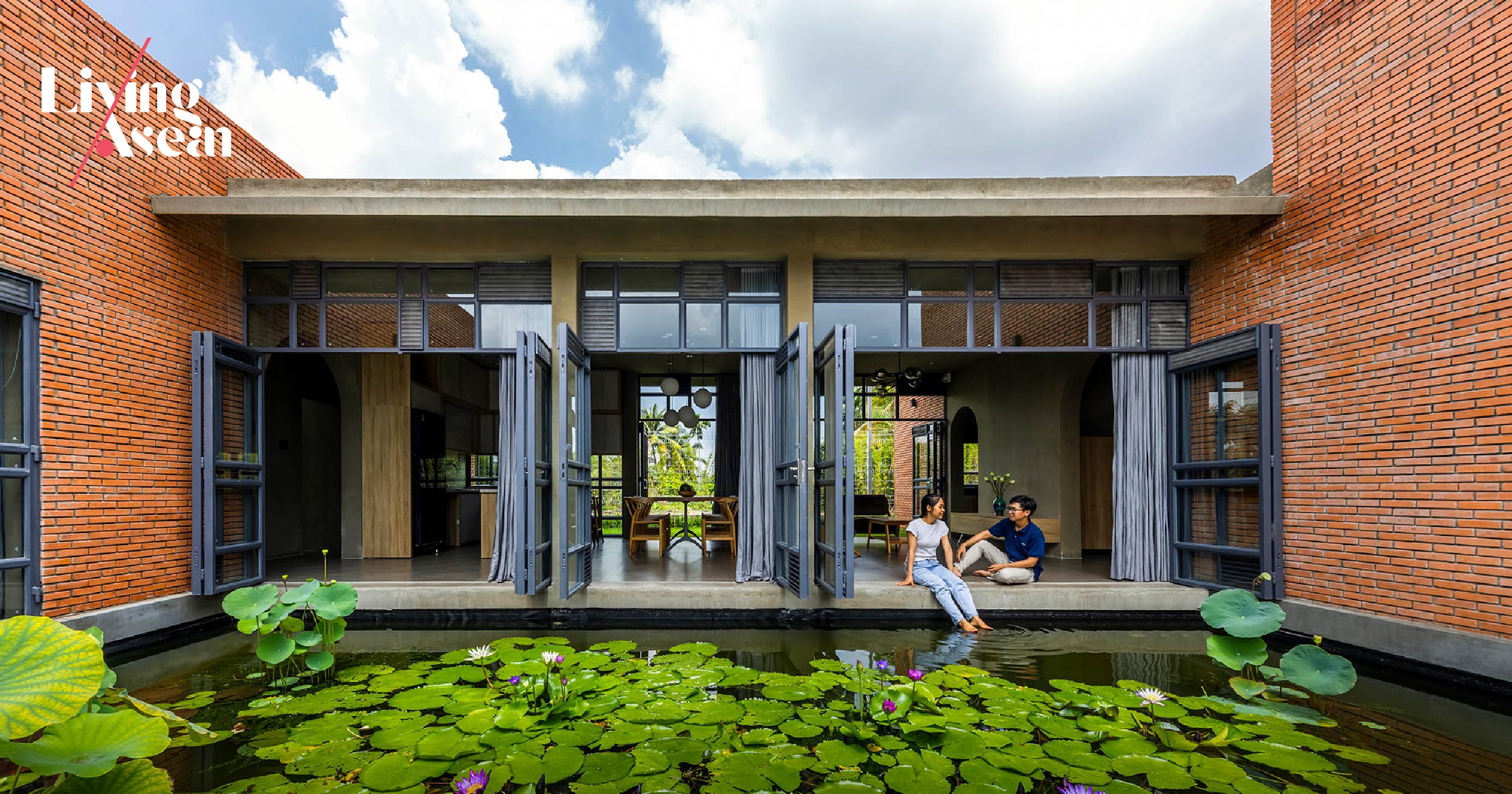 Nam House: A Brick Home with Abundant Space / Living ASEAN